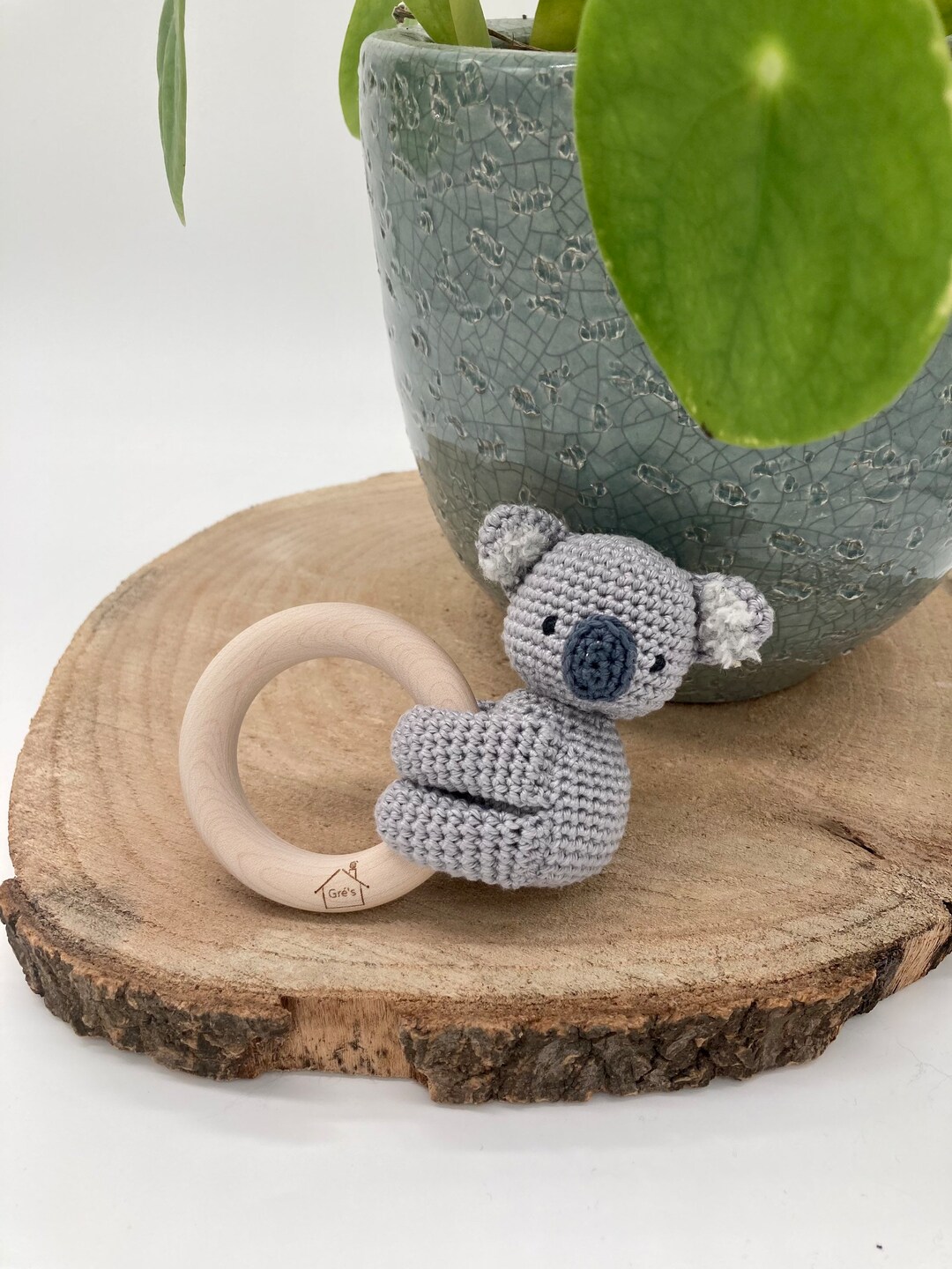 Personalized Crochet Koala Rattle - Etsy