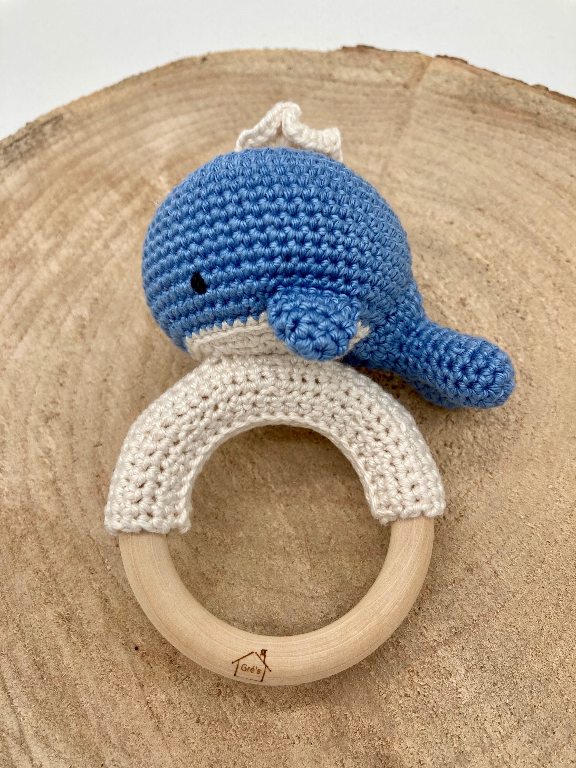 Personalized Crocheted Rattle Whale - Etsy