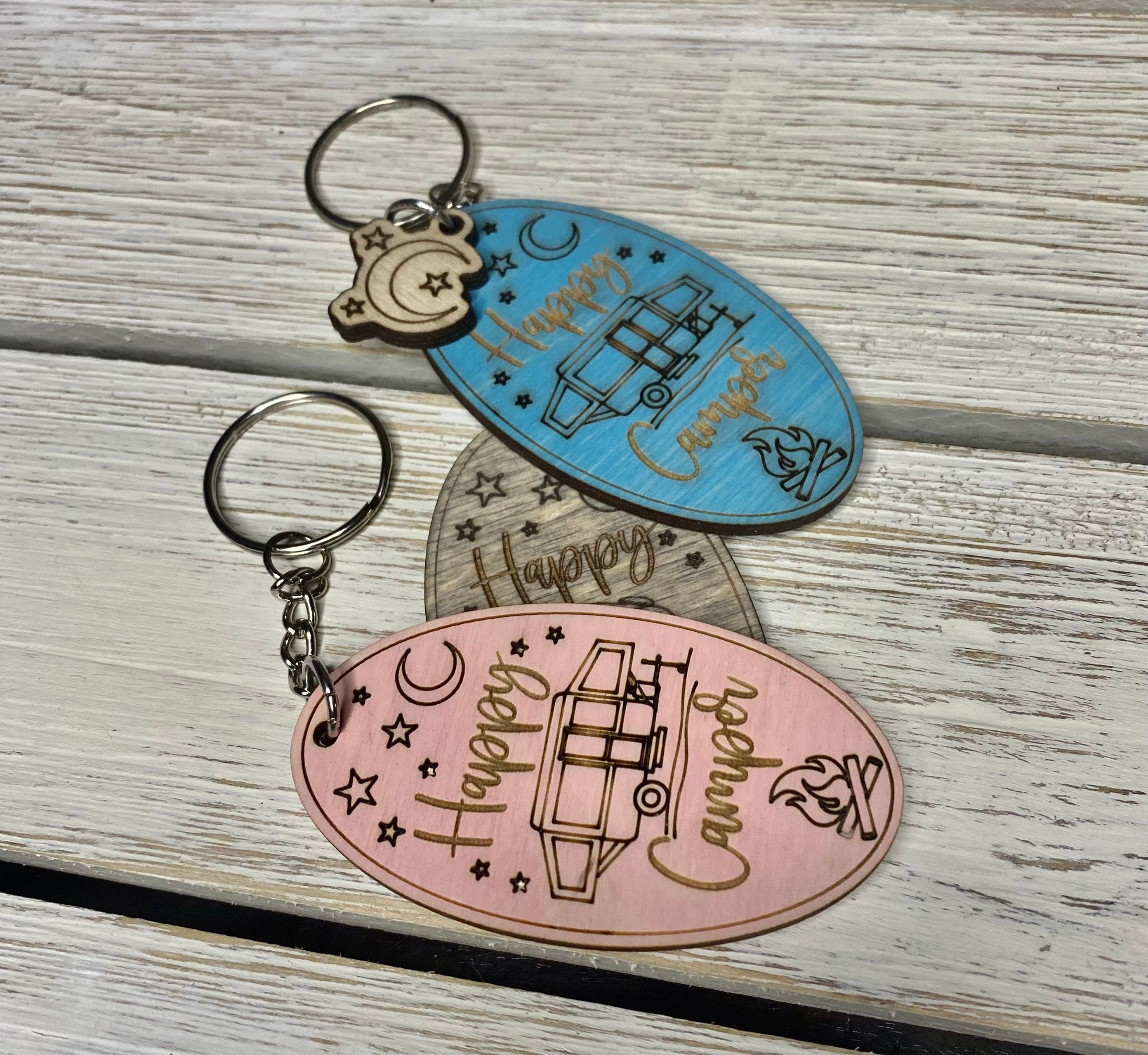 Happy Camper Keychains Camper Keychain Camping Gift | Etsy