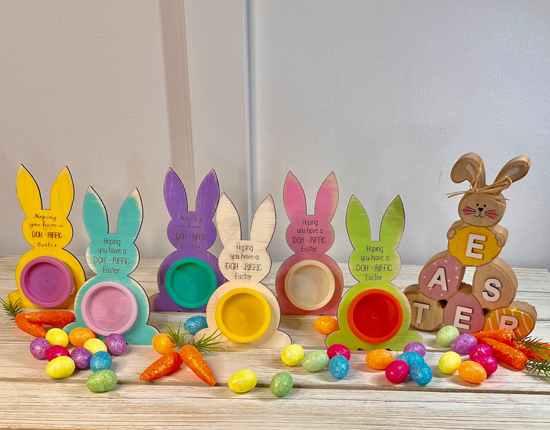 Wooden Rustic Easter Bunny Play-DOH Cards - Etsy Österreich