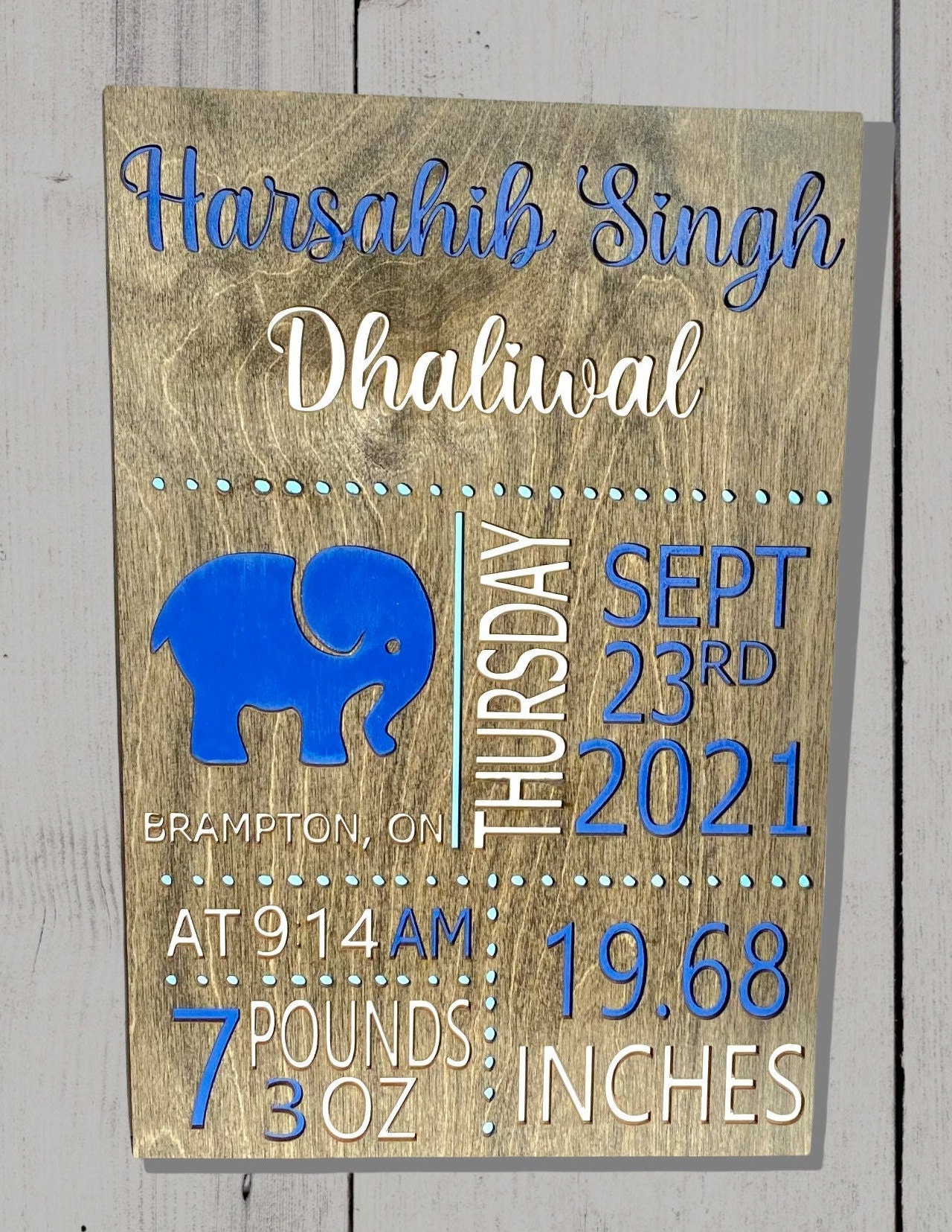 Wooden Baby Birth Announcement Sign Baby Birthday Stats | Etsy Canada