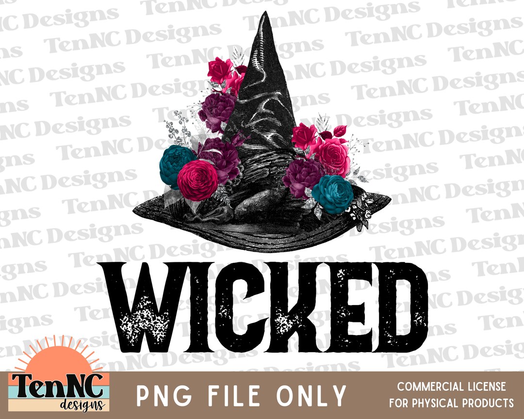 Floral Wicked Witch Hat Png, Halloween Witch, Spooky Season, Witchy ...