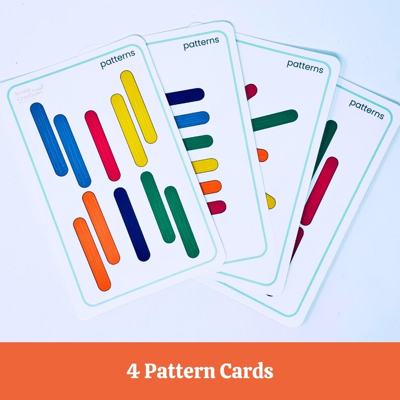 Popsicle Sticks Pattern Cards for Toddlers - Montessori Activities ...