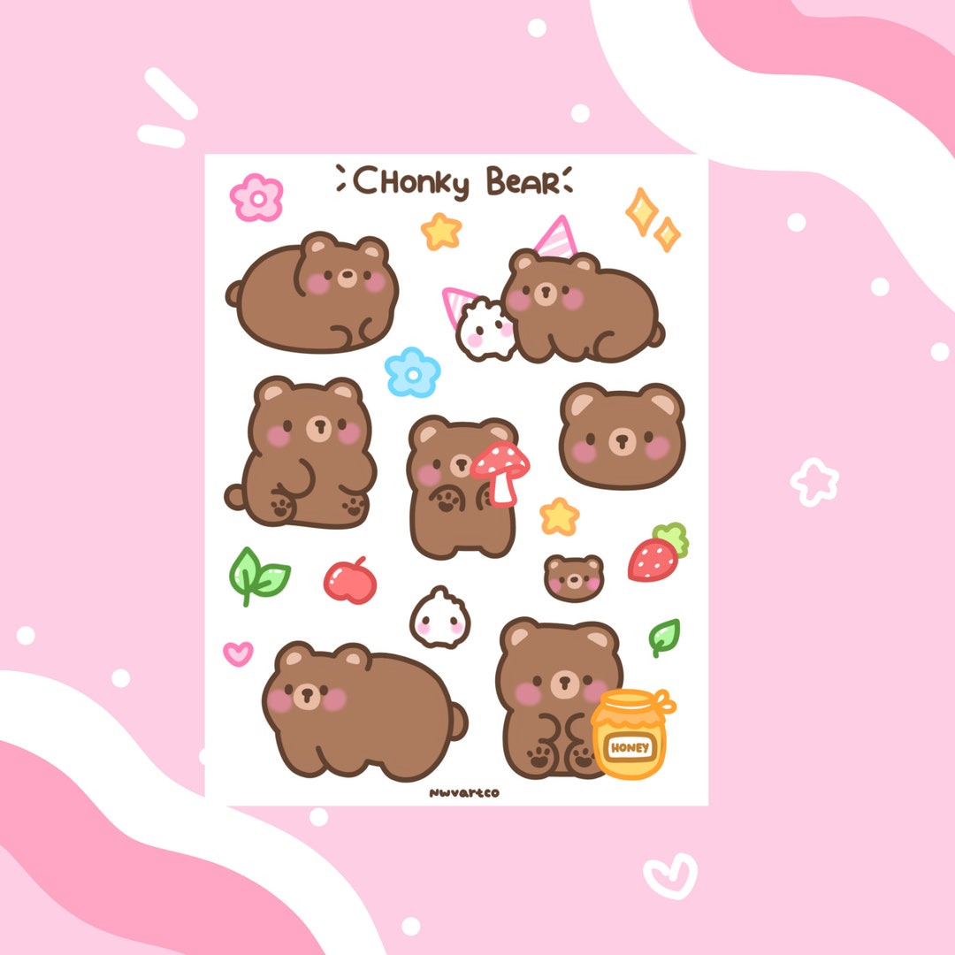 Chonky Bear Sticker Sheet - Etsy
