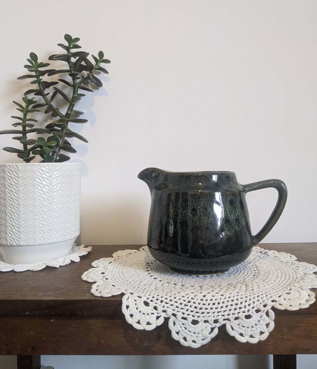 Vintage Cornish Pottery Lava Speckled Emerald Green Glazed Jug - Etsy UK