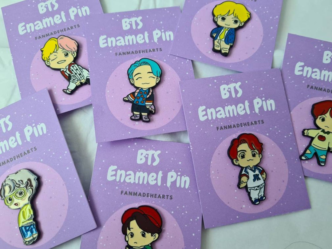 BTS Cute Character Metal Enamel Pins | KPOP Bts Army Gifts and ...