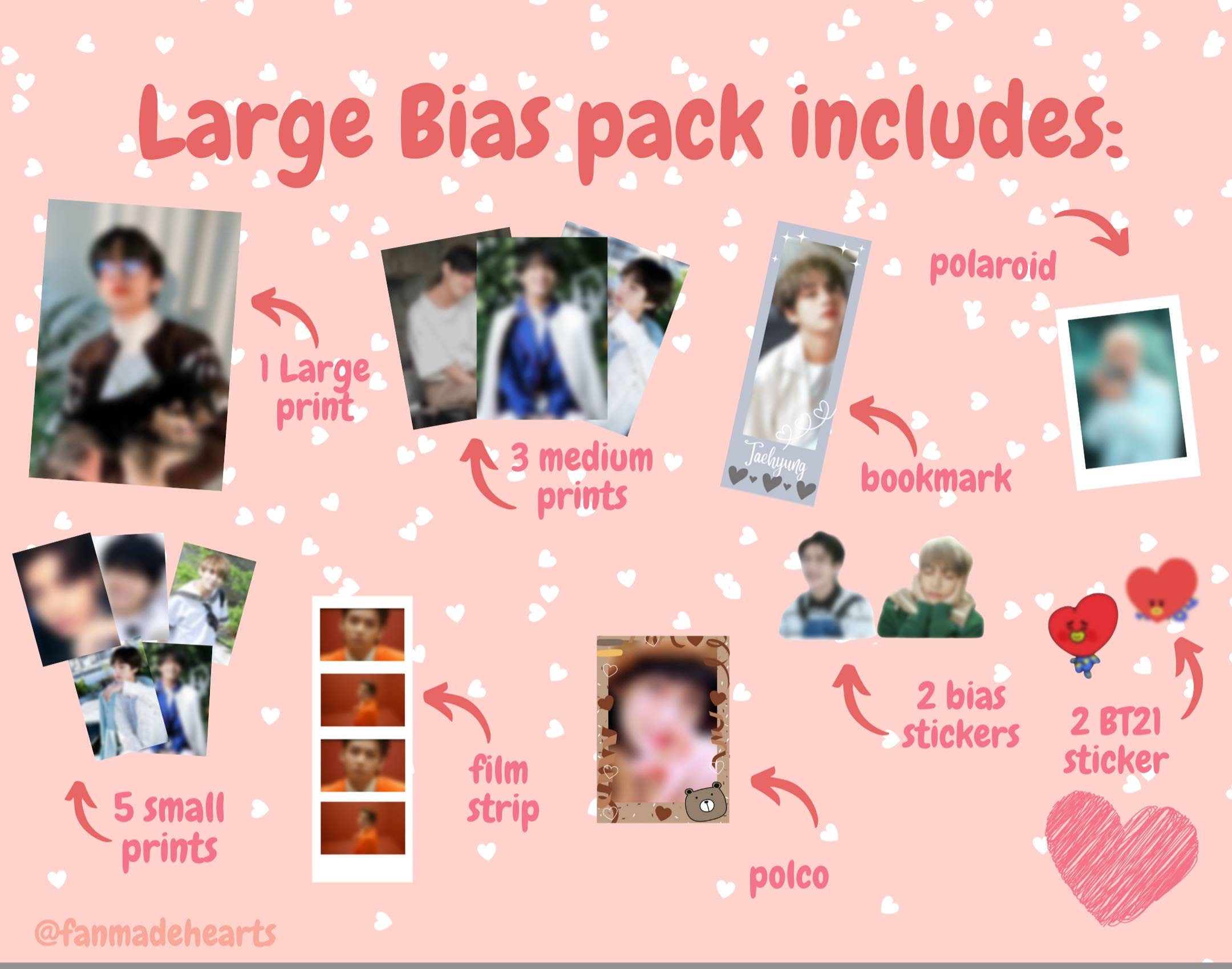 BTS Bias Pack Photocards / Prints Stickers Polaroids and | Etsy