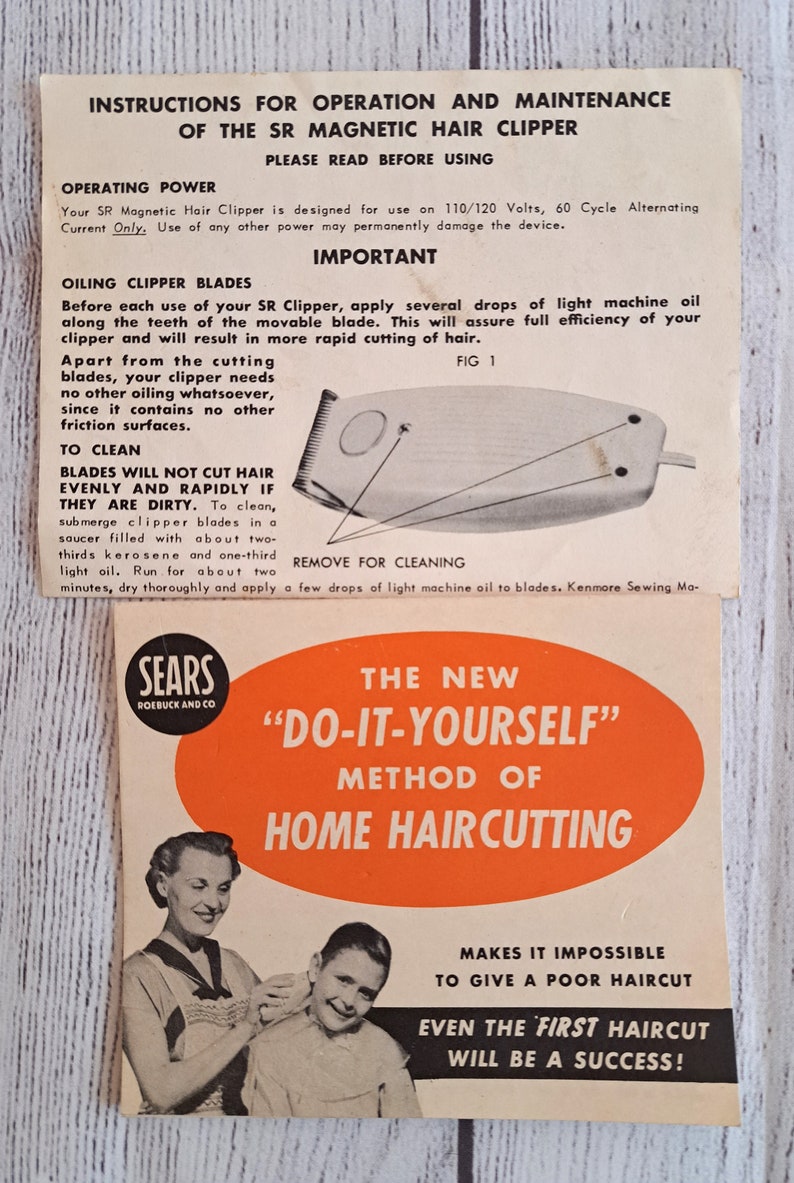 Vintage Sears & Roebuck Electric Hair Clipper Set in Original Box 1950 ...