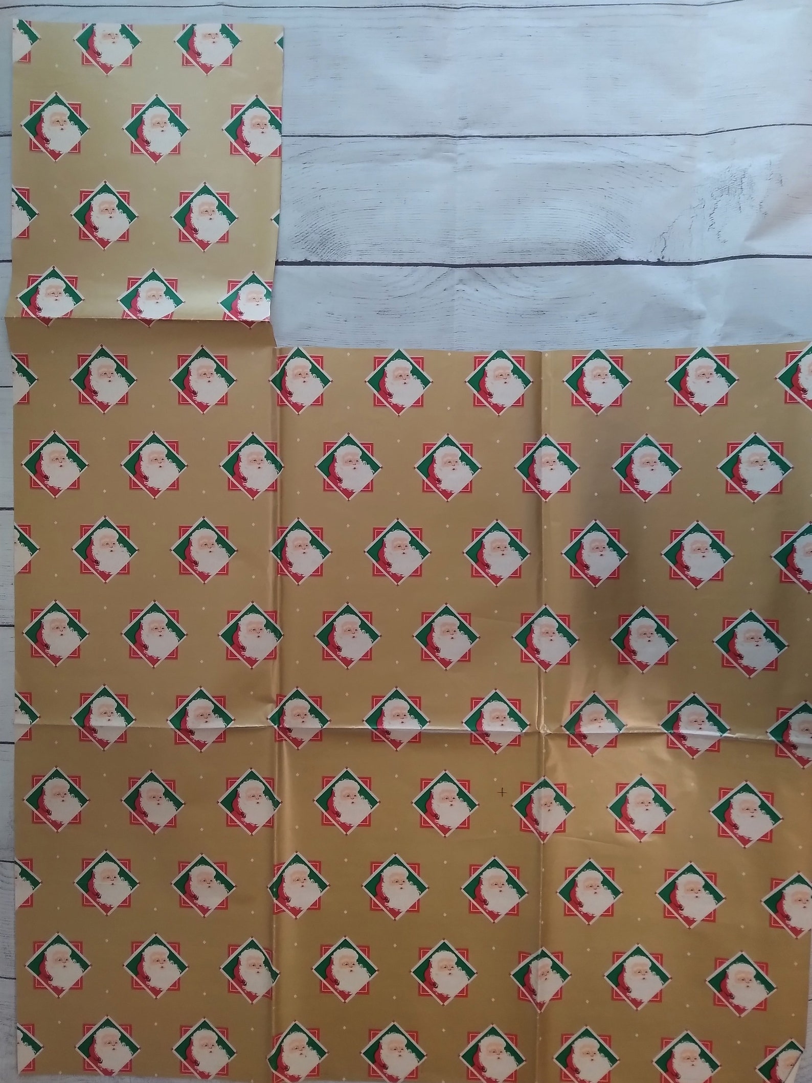 Vintage Christmas Wrapping Paper One Sheet Santa Face Vintage Christmas ...