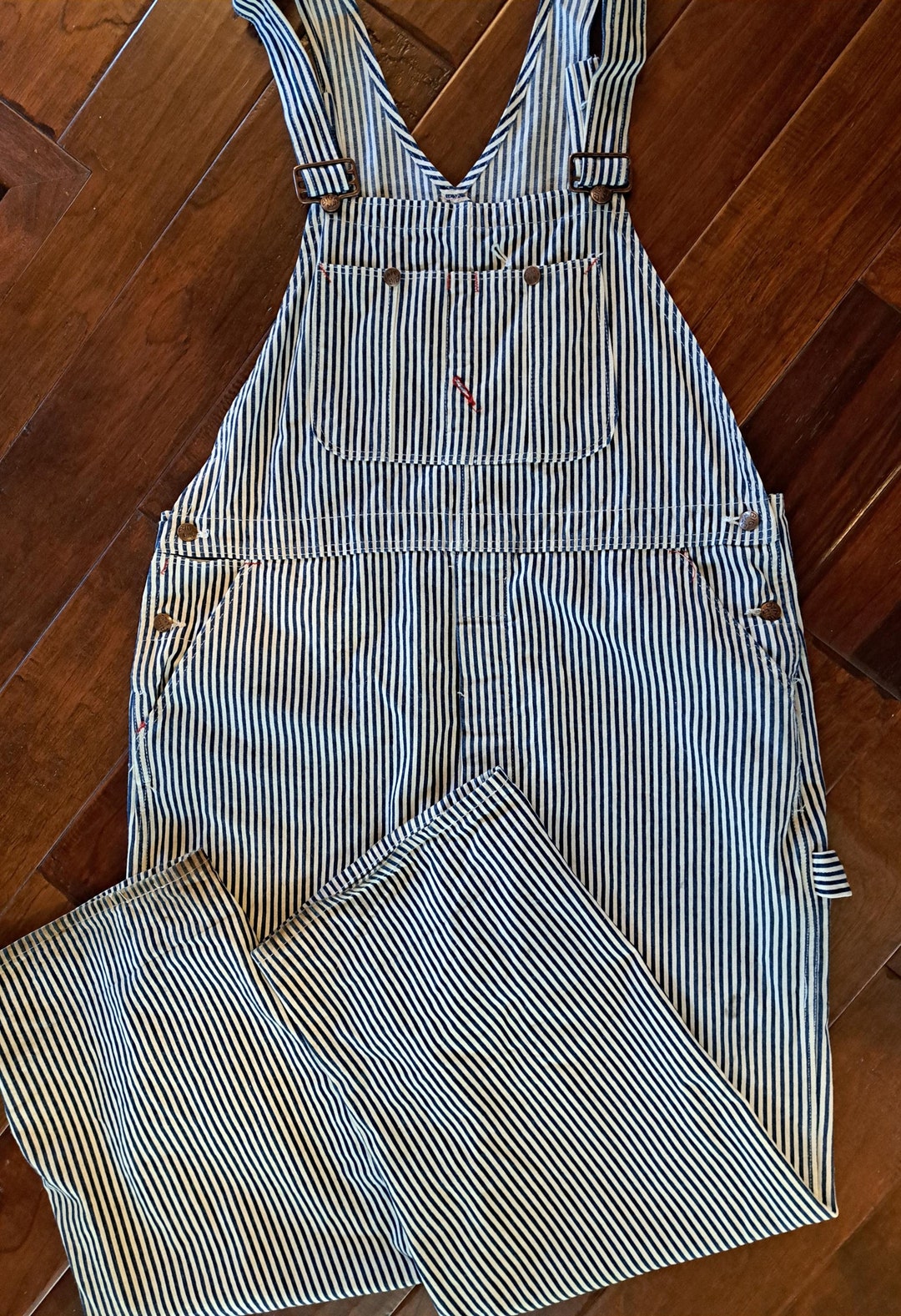 Vintage Big Mac Distressed Railroad Conductor/hickory Striped Denim ...