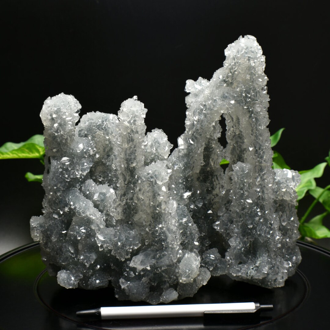 Collector Specimen Apophyllite Stalactite Formation on Blue-gray ...