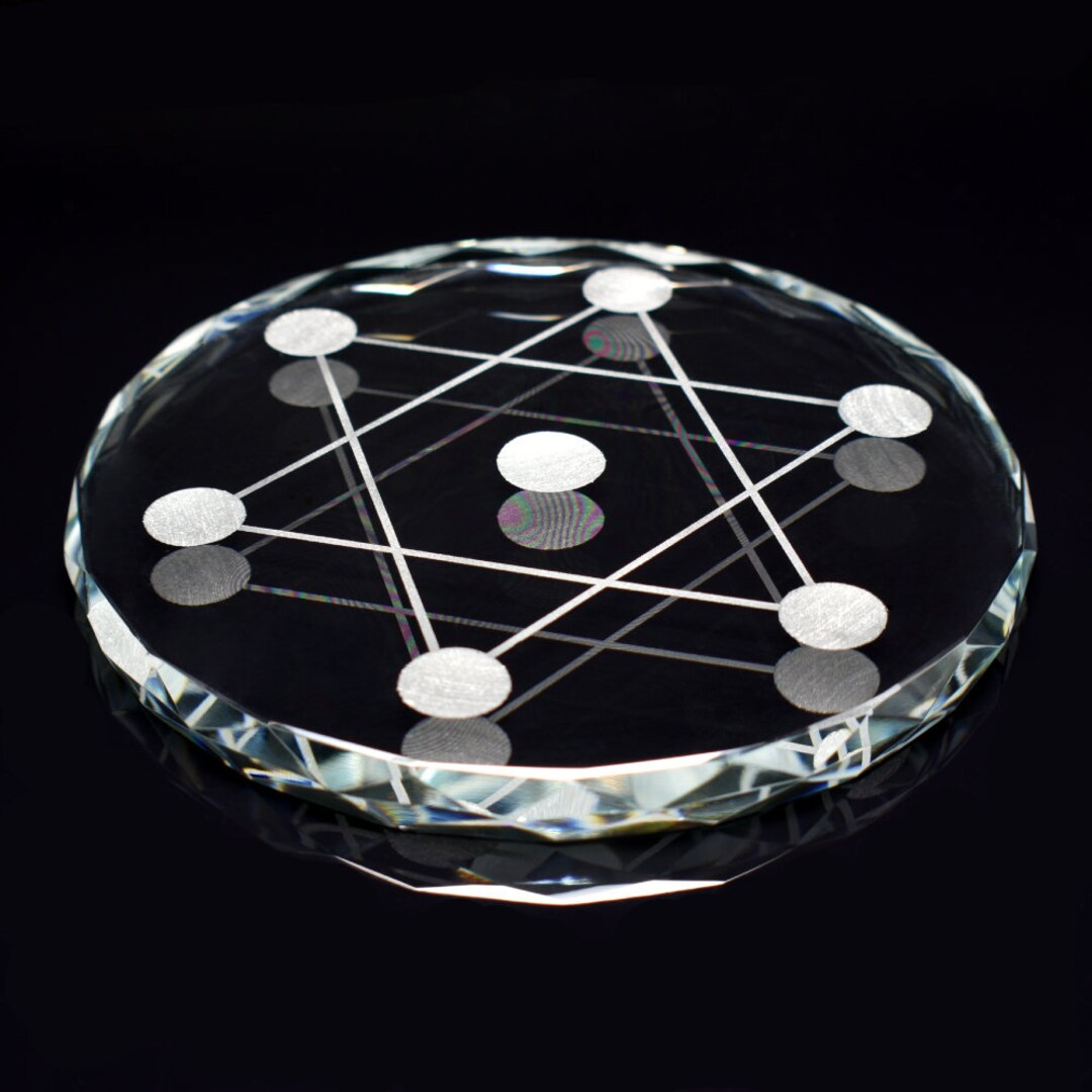 Crystal Glass 7 Stars Array Flat Base Seven Chakra Reiki Healing ...
