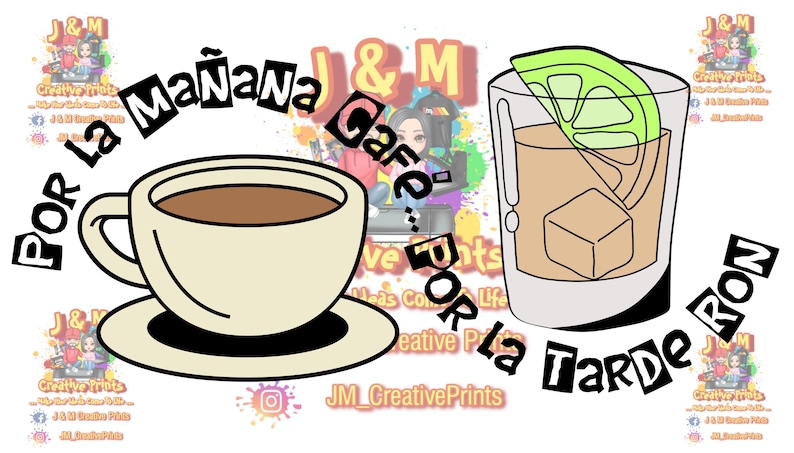 Cafe Con Ron Svg- Png File - Dtmf - Yo Soy De P Fkn R - Por La Mañana ...