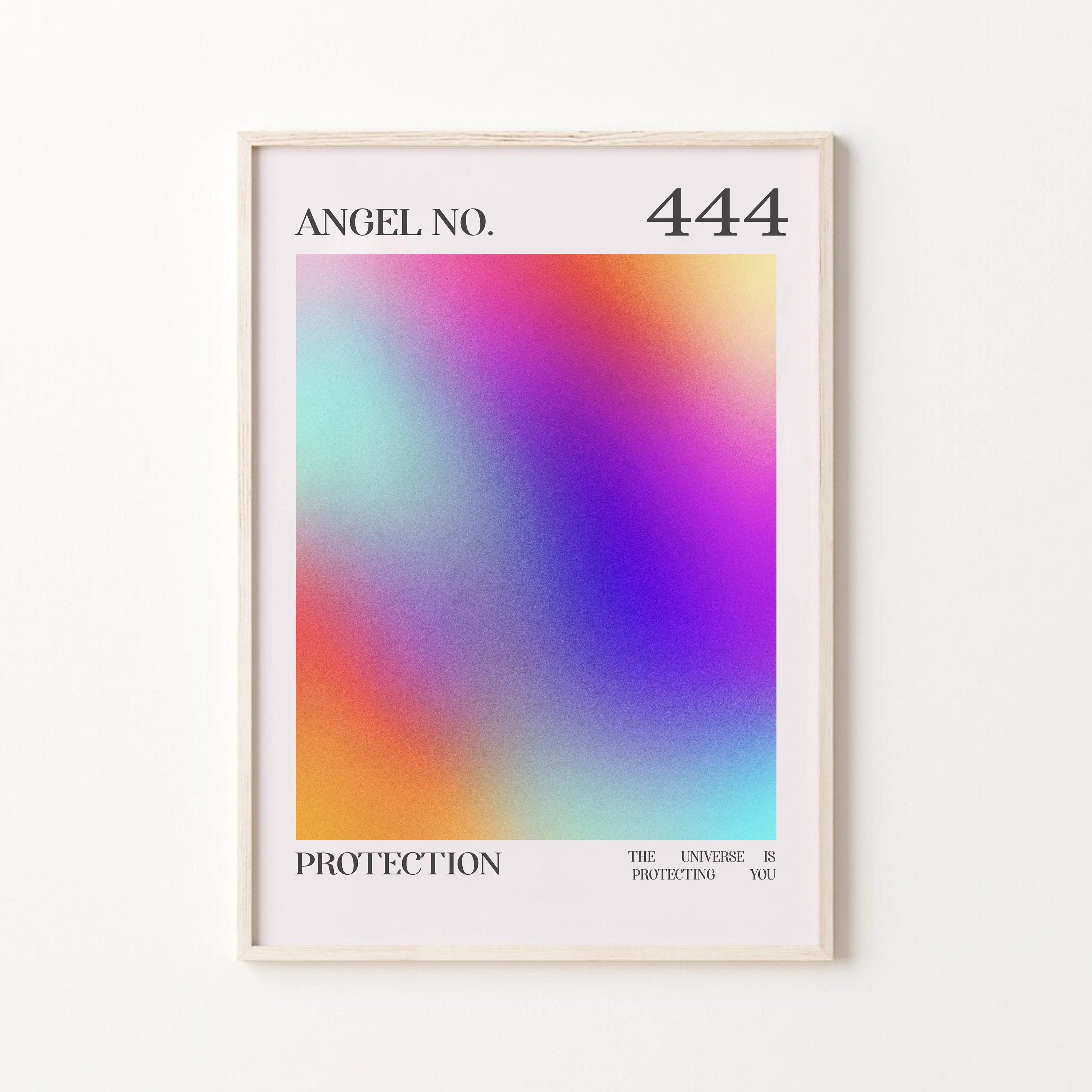 444 Angel Number Aura Gradient Wall Art Print Psychedelic Decor Instant Download Printable ...