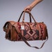 Carpet Leather Weekend Duffel Bag for Women & Men, Kilim Weekender Bag ...