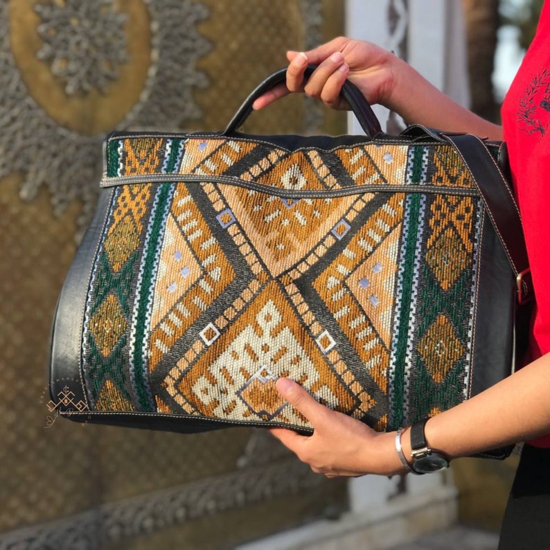 Kilim Travel Bag Victorian Carpet Bag Mary Poppins Vintage Leather ...