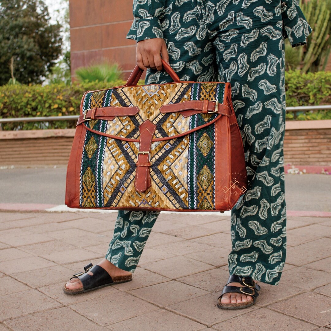 Kilim Travel Bag Victorian Carpet Bag Mary Poppins Vintage Leather ...