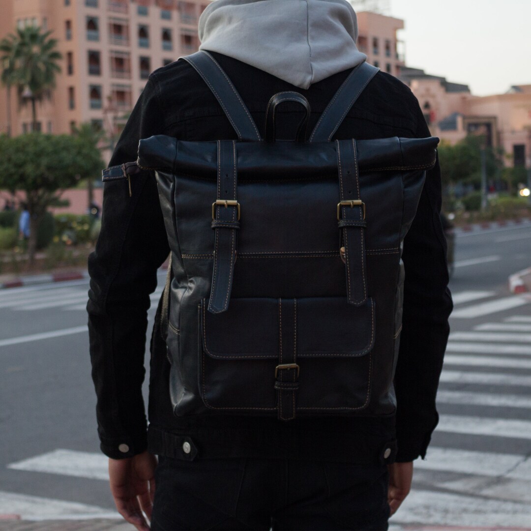 Roll Top Backpack Roll Top Backpack for Men Personalised - Etsy