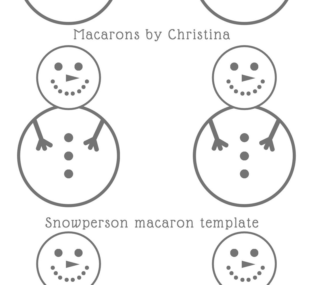 Snowperson Macaron Template - Etsy
