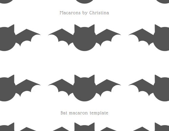 Bat Macaron Template - Etsy