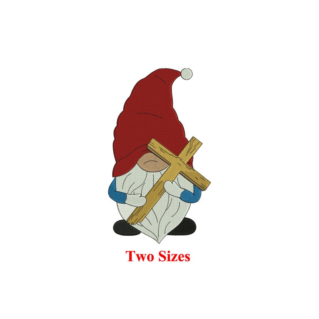 Gnome Cross Machine Embroidery Design Cross Easter Gnome Embroidery ...