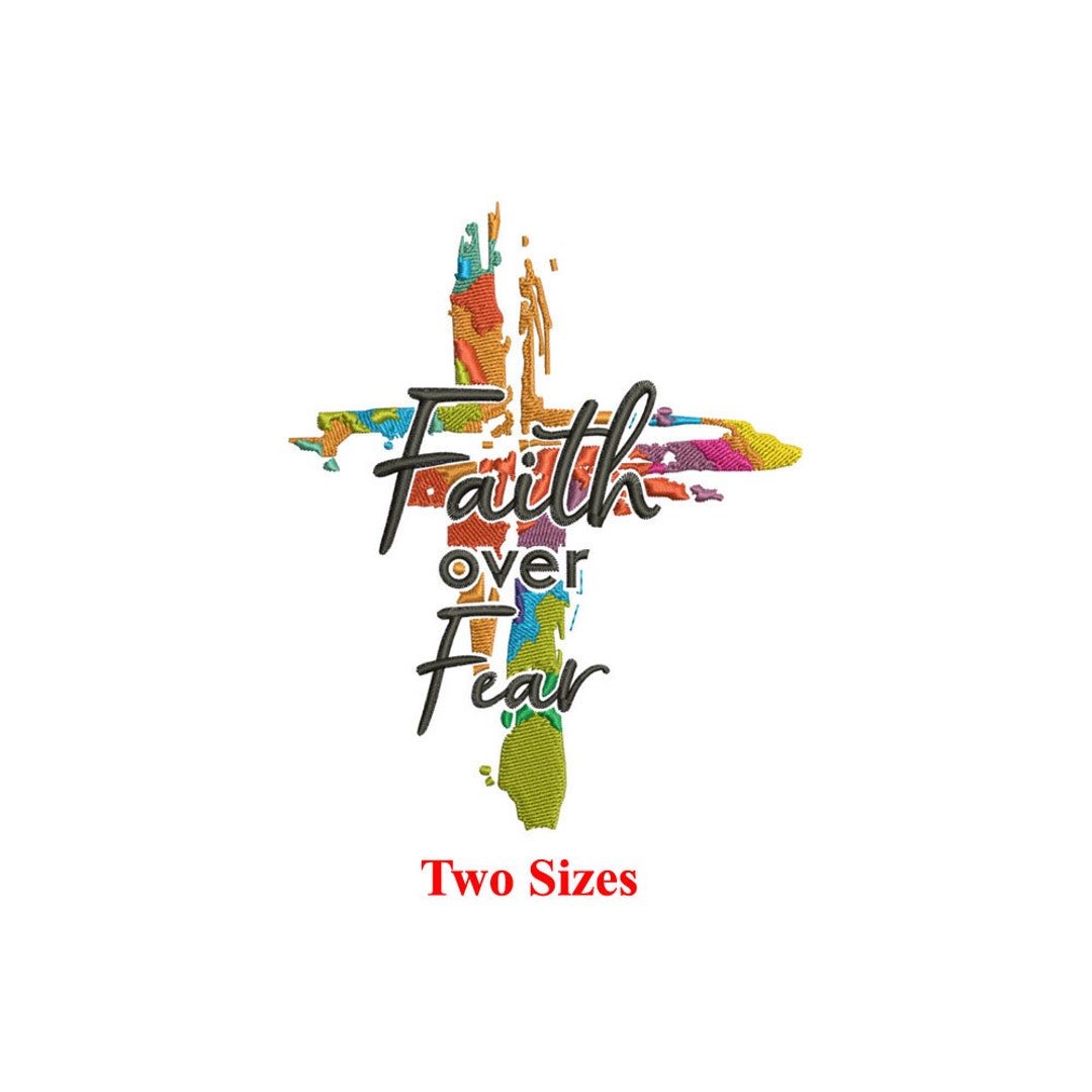 Faith Over Fear Cross Machine Embroidery Design (digital Download) - Etsy
