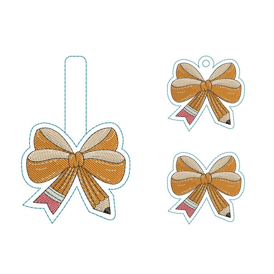 ITH Back to School Pencil Bow Machine Embroidery Design | Teach Love ...