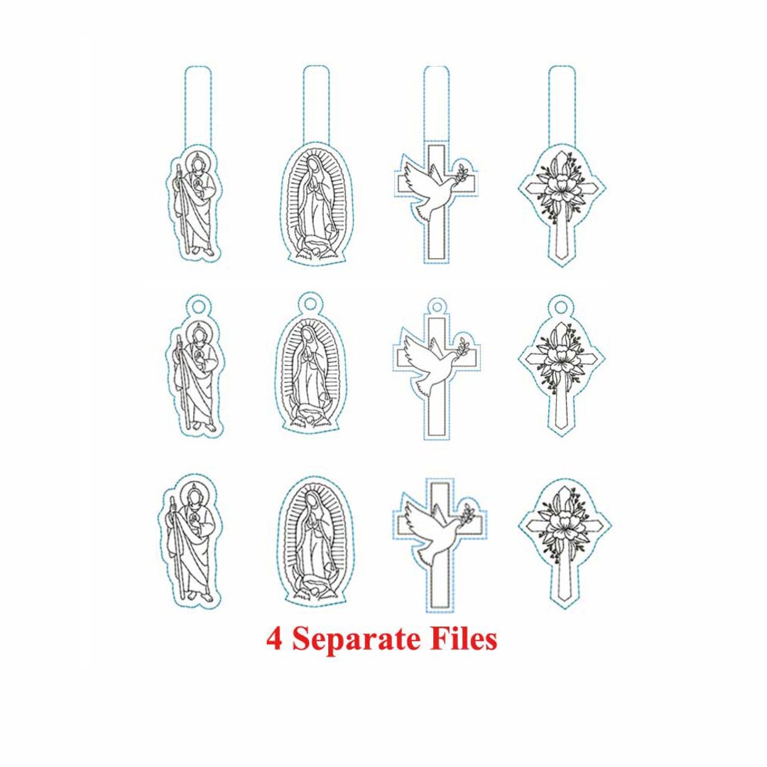 Religious Key Fob ITH Machine Embroidery Design (digital Download) - Etsy