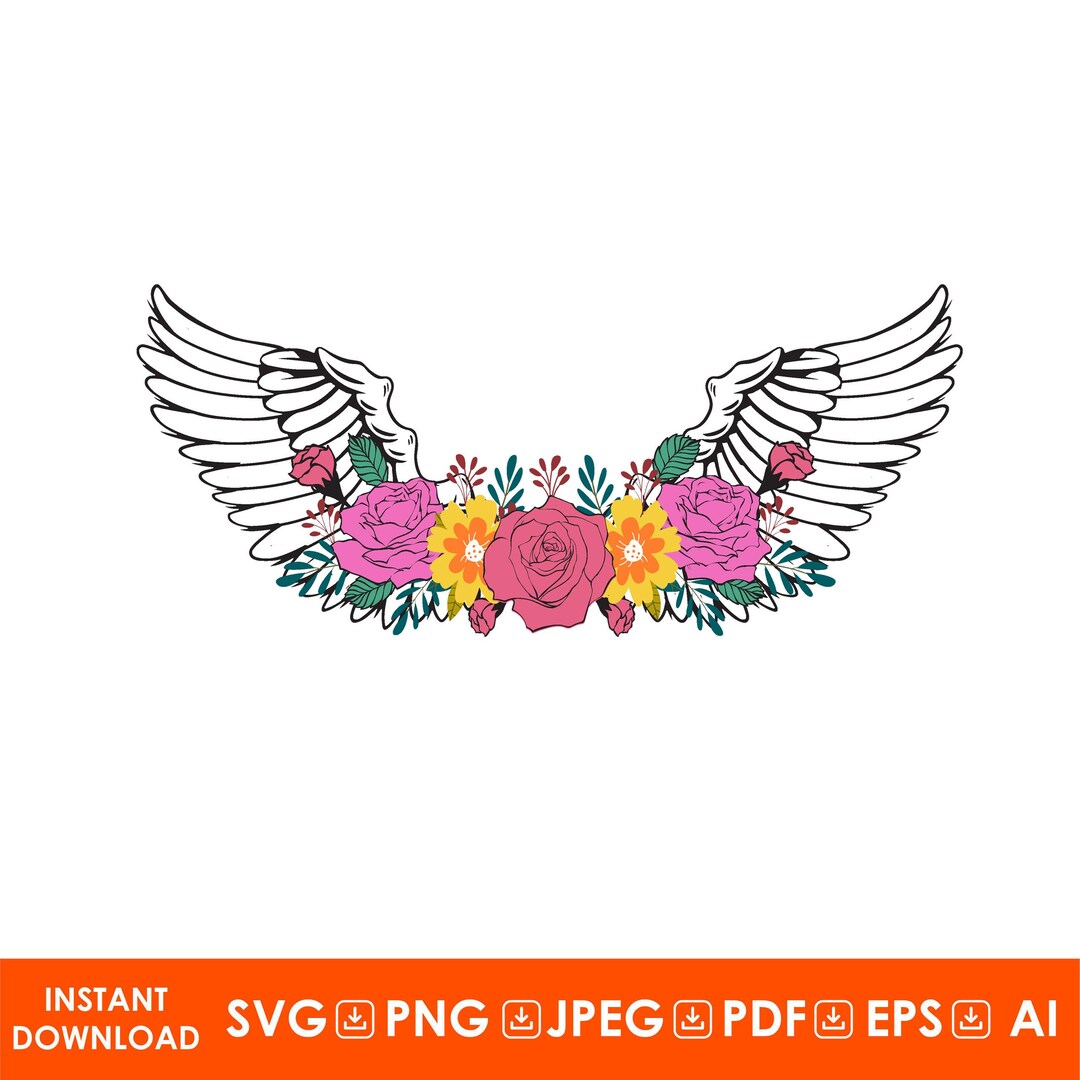 Wings Floral Remembrance SVG Circuit Files | Memory Saying | Floral ...