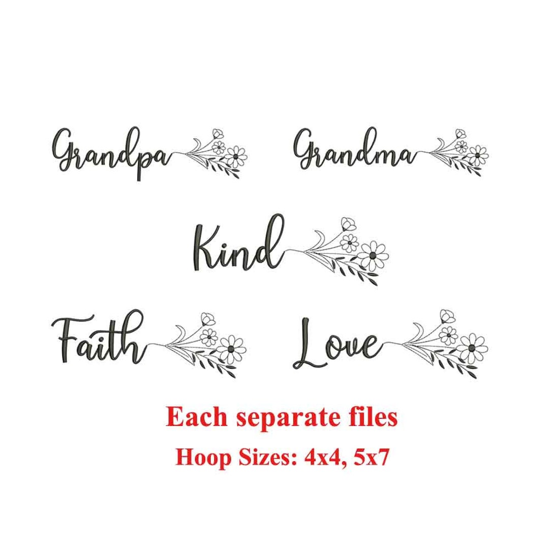 Grandpa Floral Machine Embroidery Design | Grandma Floral | Faith ...