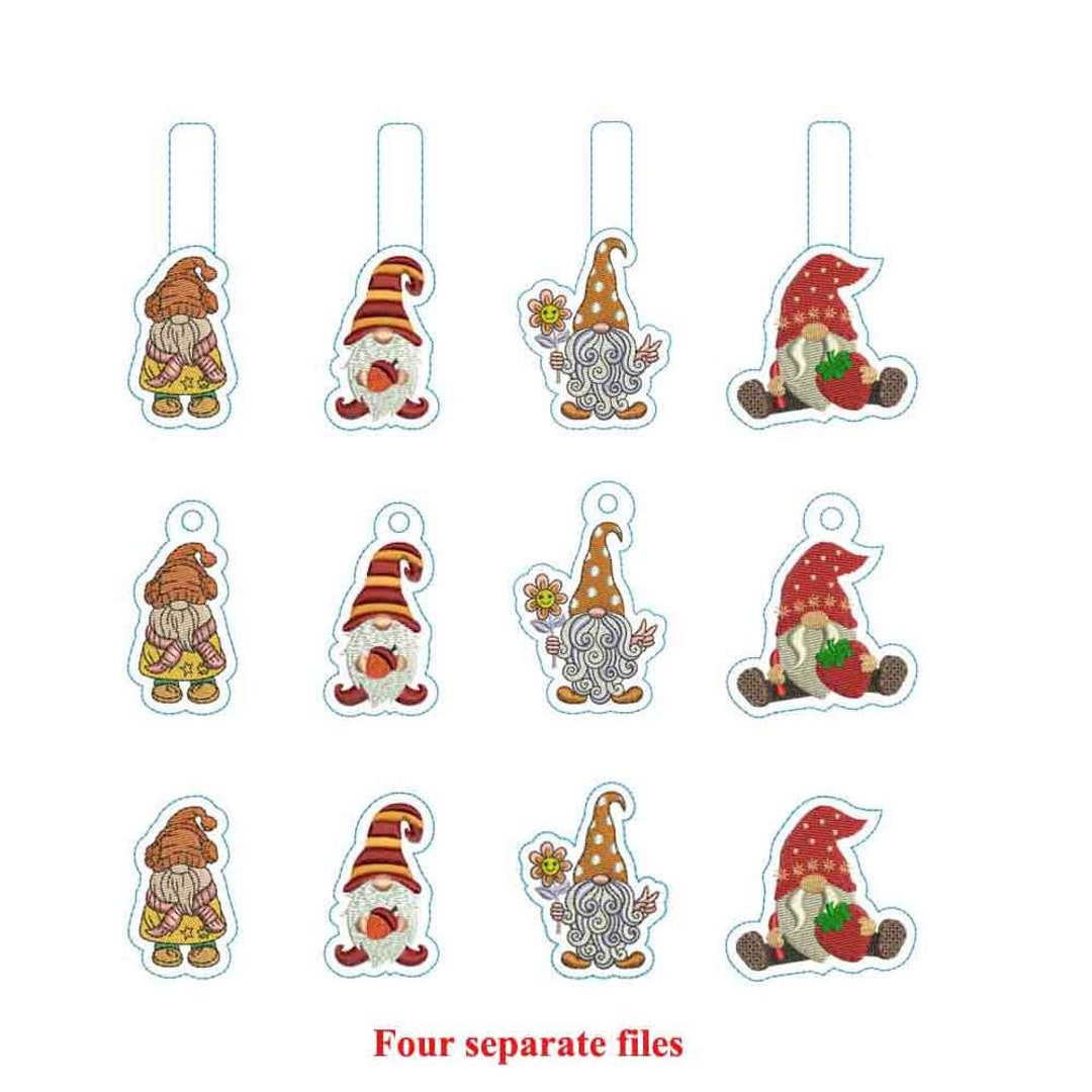 ITH Peace Flower Gnome Key Fob Machine Embroidery Design | Acron Gnome ...