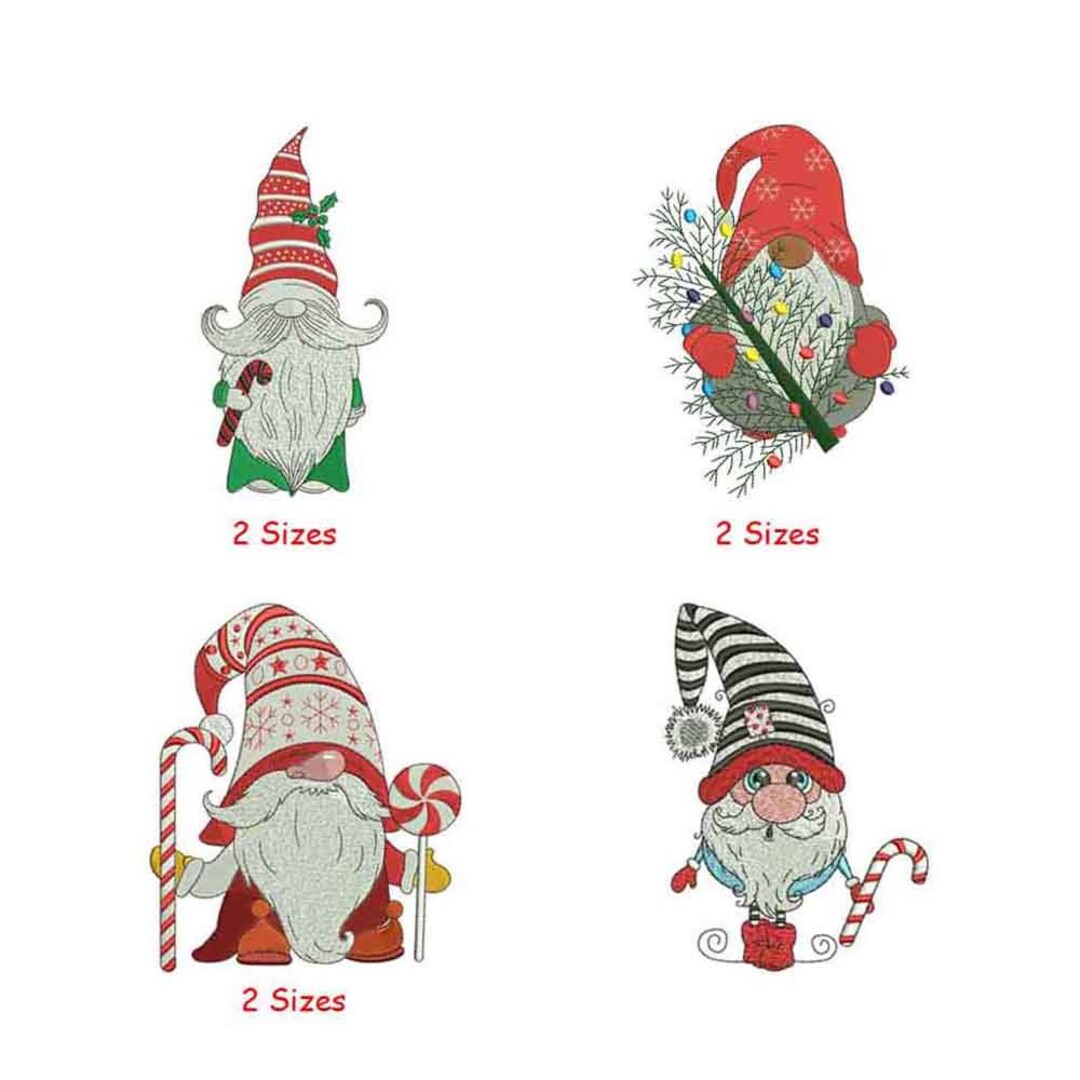 Santa Claus Gnome Caramel Stick Machine Embroidery Design / Gnome ...