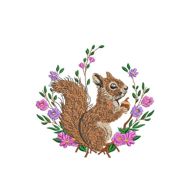 Squirrel Embroidery - Etsy