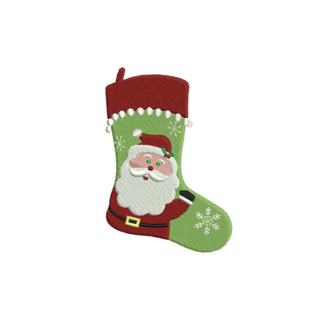 Christmas Santa in Socks Machine Embroidery Pattern / Christmas Socks ...