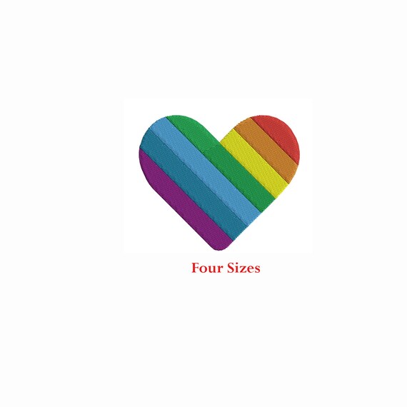 Rainbow Love Heart Machine Embroidery Design / Colorful Heart | Etsy