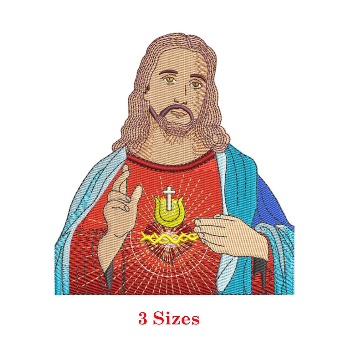 Jesus Machine Embrodiery Design / Jesus Sagroda / Religious God / Jesus ...