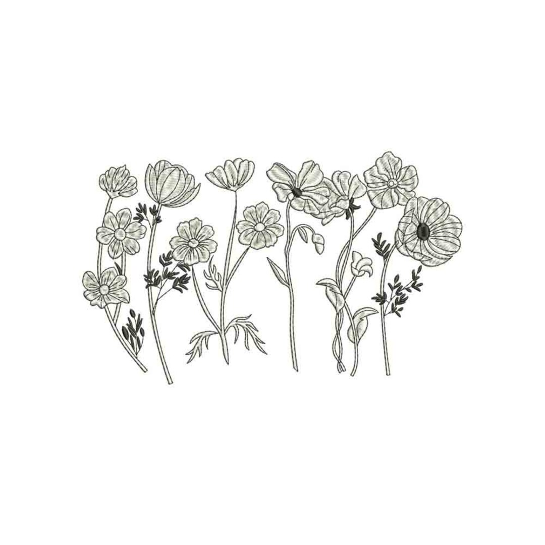 Botany Wild Flowers Machine Embroidery Design | Wild Flowers ...