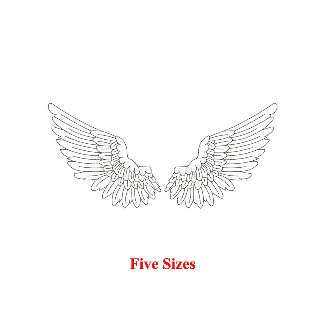 Cute Angel Wing Outline Machine Embroidery Design | Memorial Wings ...