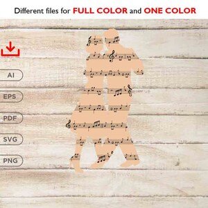 Dancing Couple With Music Notes SVG PNG / Music Lover / Couple Dance ...