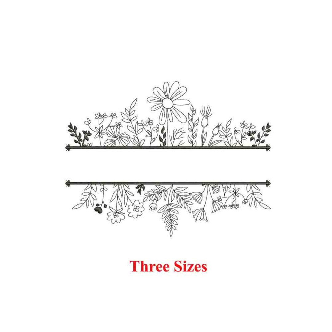 Wild Flower Monogram Machine Embroidery Design / Wild Frame / Wild ...