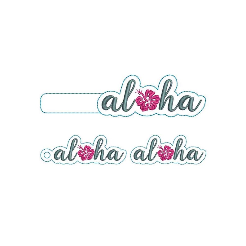 Buy ITH Aloha Key Fob Embroidery Pattern | Aloha Summer Snap Tab ...