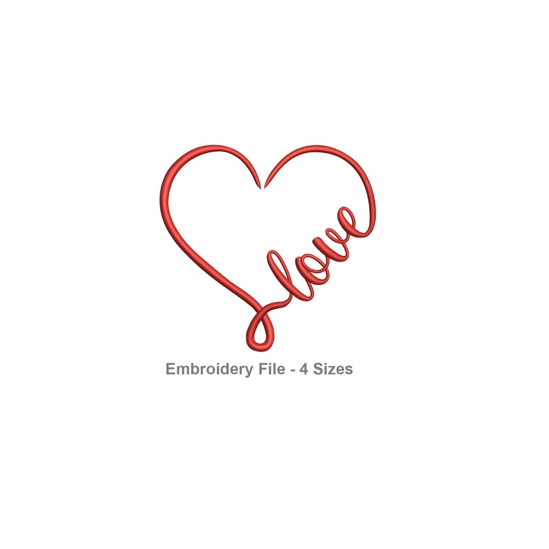 Love Heart Machine Embroidery Design / Love Heart / Heart / Love / Four ...