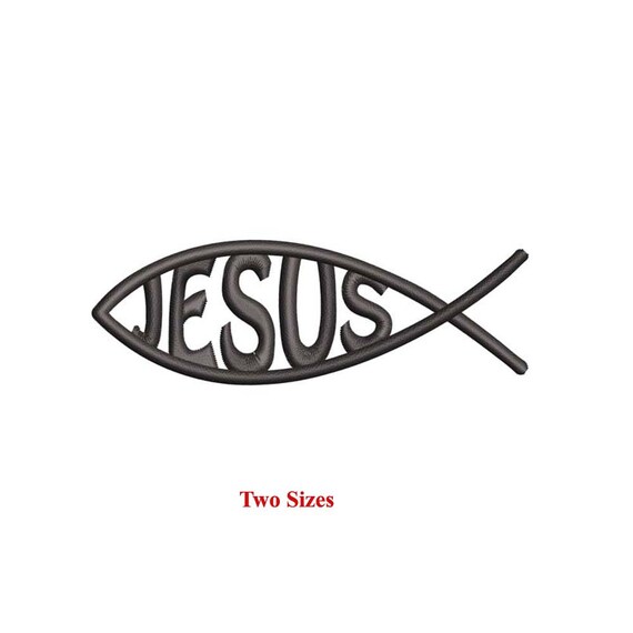 Jesus Fish Machine Embroidery Design / Religous / Fish / Two - Etsy