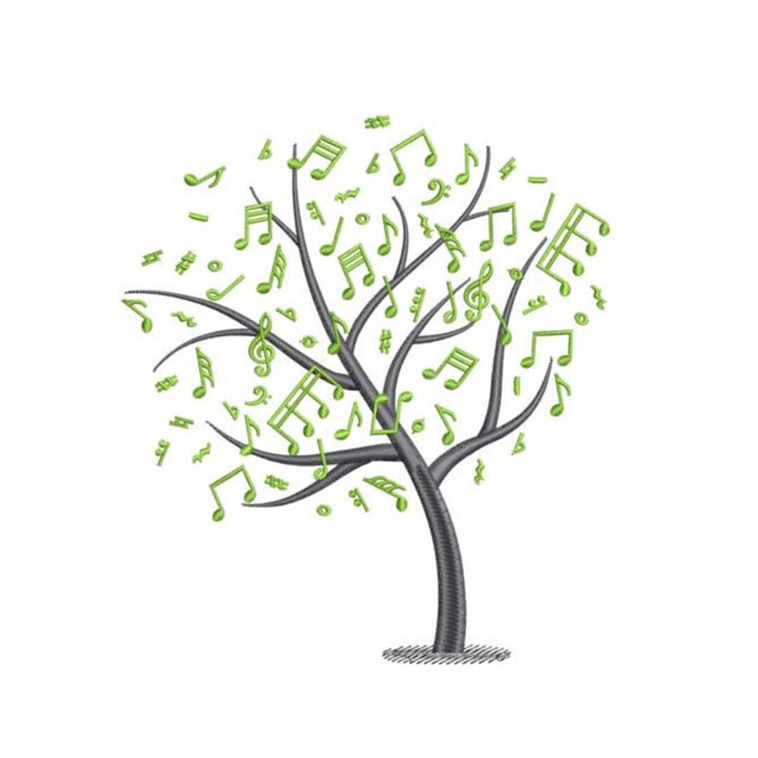 Music Notes Tree Machine Embroidery Design / Music Love Notes / Music ...