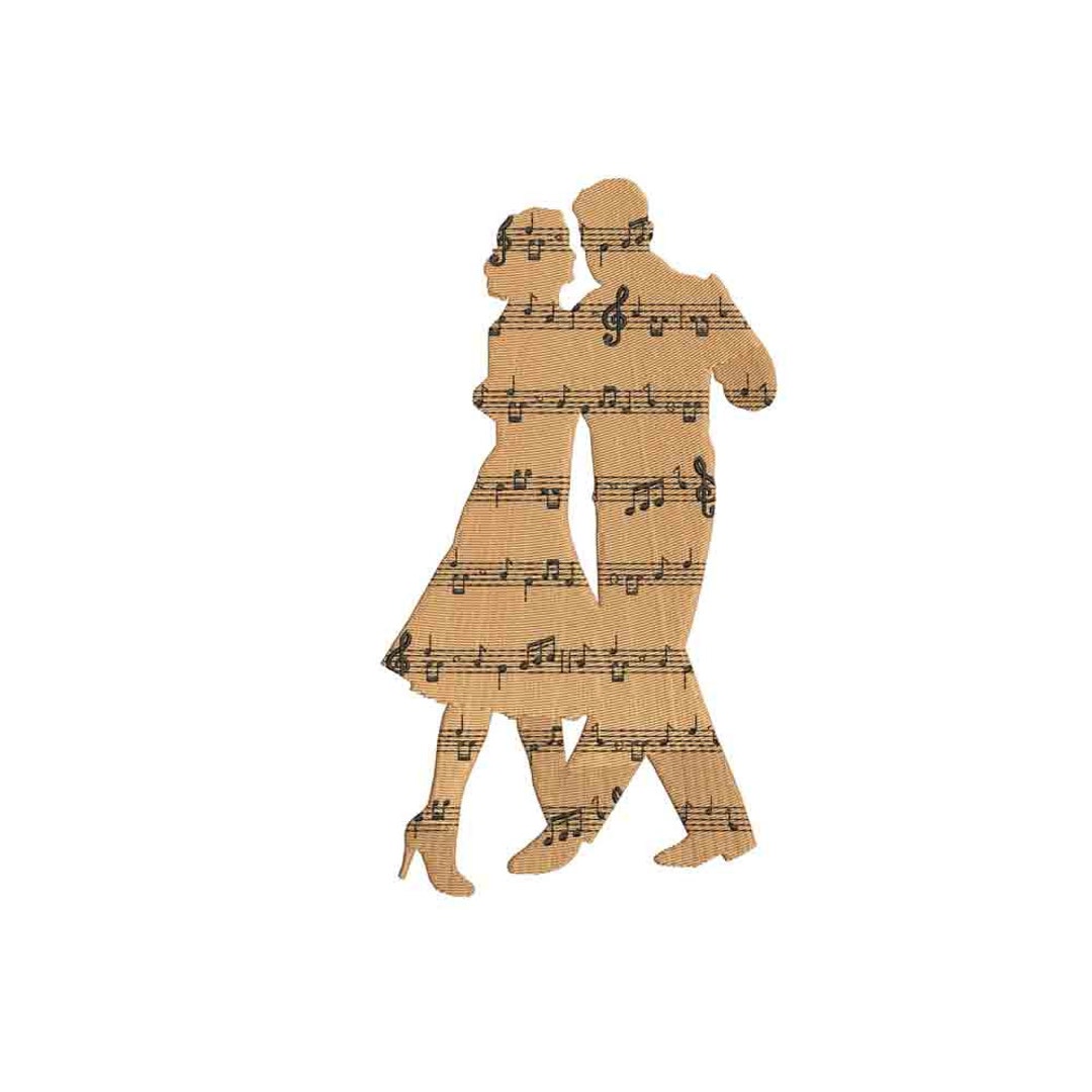 Dancing Couple With Music Notes Machine Embroidery Design / - Etsy