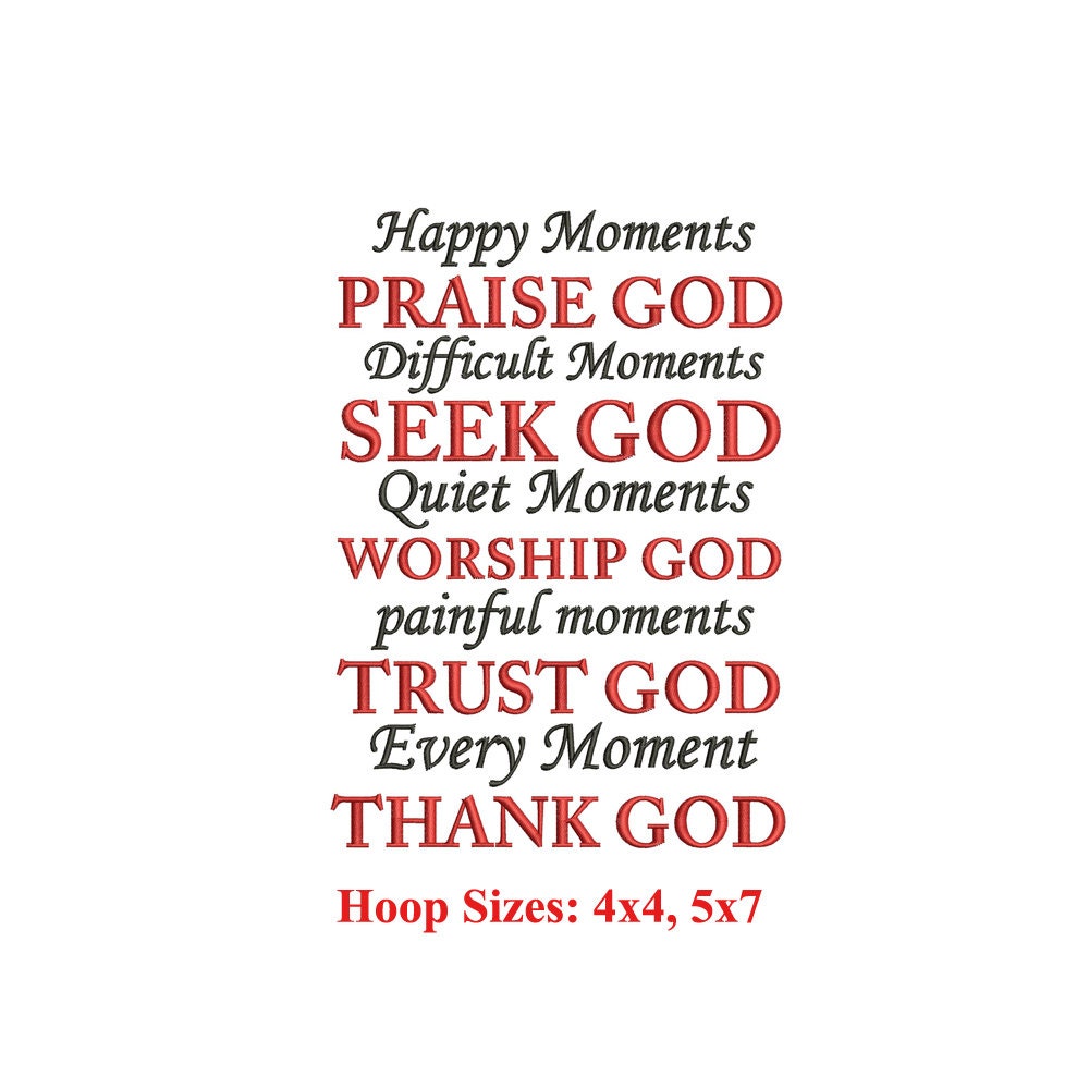 Happy Moments Praise God Machine Embroidery Design Seek God Worship God ...