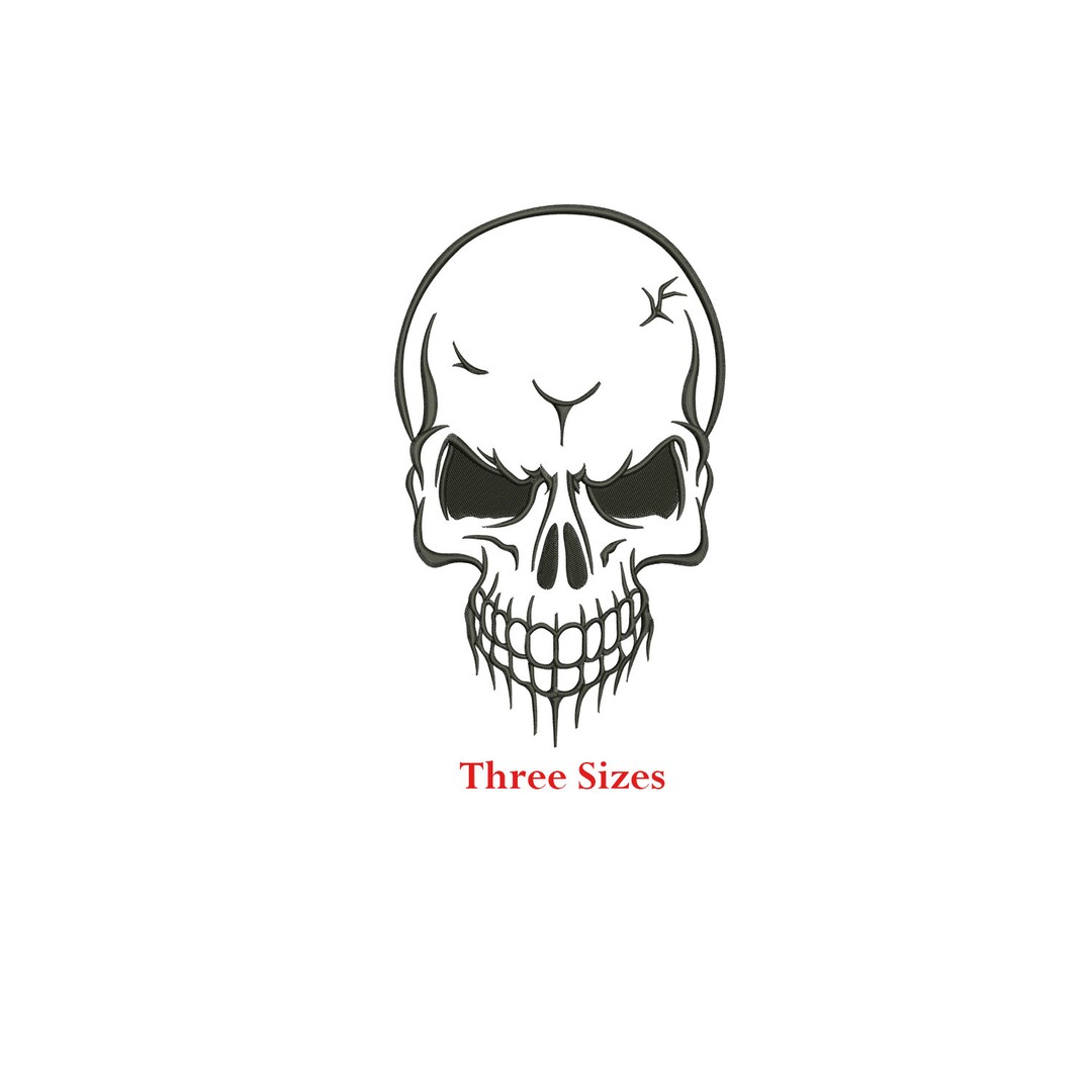 Skull Machine Embroidery Design / Skull / Three Sizes - Etsy
