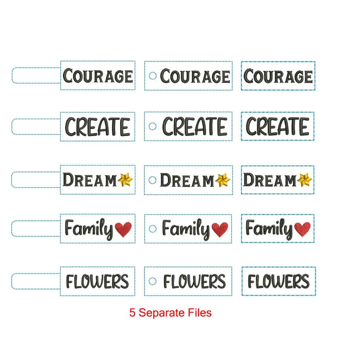 ITH Word Key Fob Embroidery Design | Positive Vibes (digital File) - Etsy