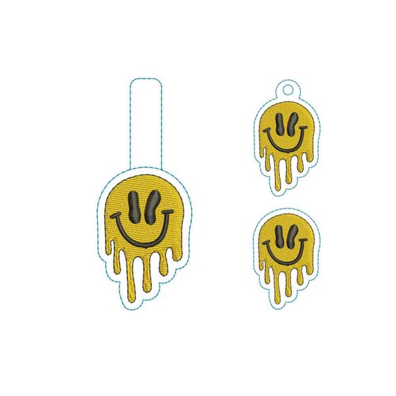 ITH Dripping Smile Snap Tab Eyelet Key Fob Machine Embroidery - Etsy