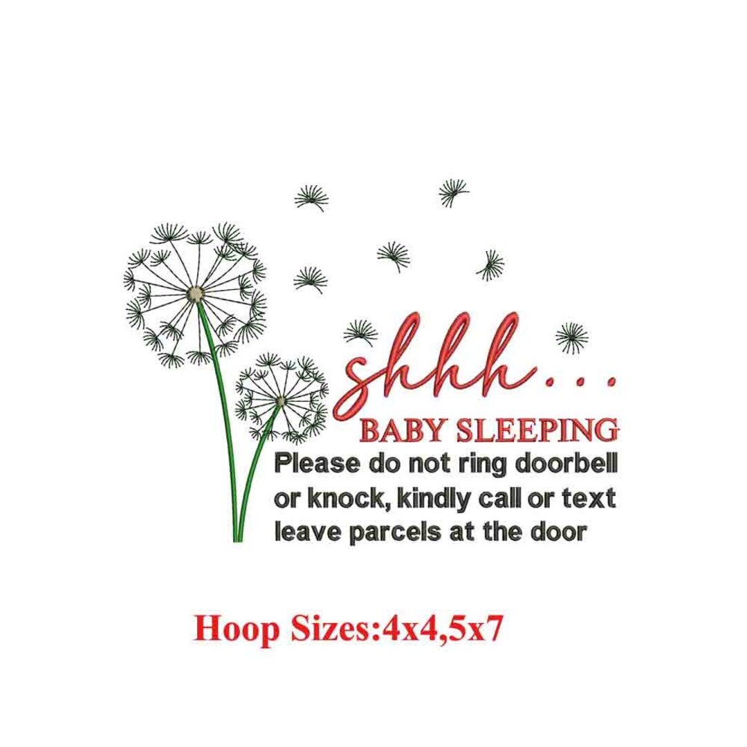 Shhh... Baby is Sleeping Door Embroidery Design / Mom Gift Design ...